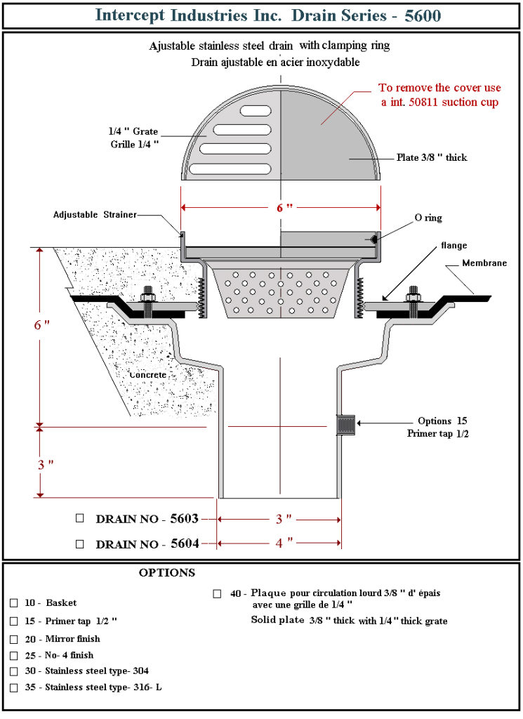 Floor drain 5600 - Les Industries Intercept inc